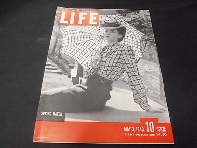 1943 MAY 3 LIFE MAGAZINE - SPRING MATCH FRONT COVER - GREAT ADS - O ...