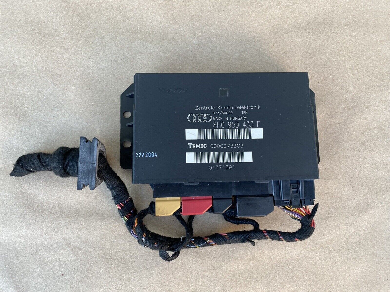03-09 Audi A4 S4 RS4 Convertible Theft Locking Comfort Control Module ...