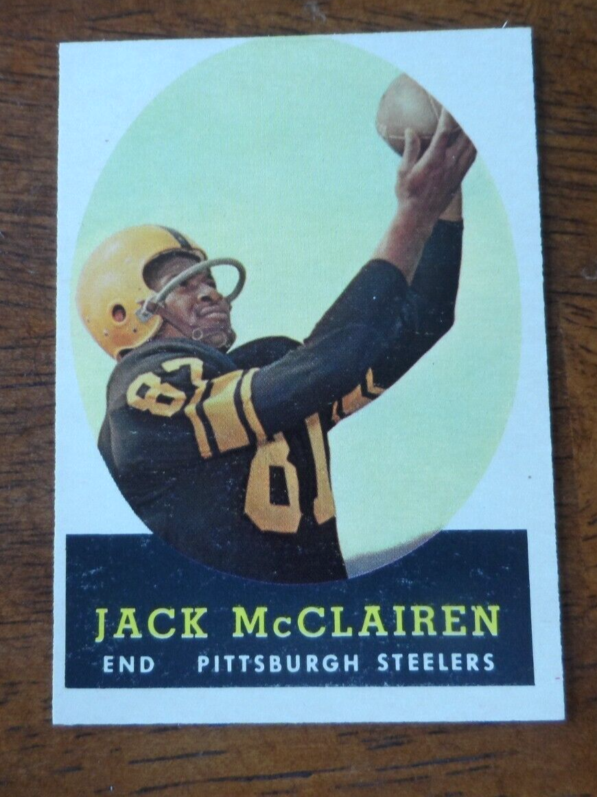 1958 TOPPS FOOTBALL #51 JACK MCCLAIREN PITTSBURGH STEELERS EX/MT A-902 ...