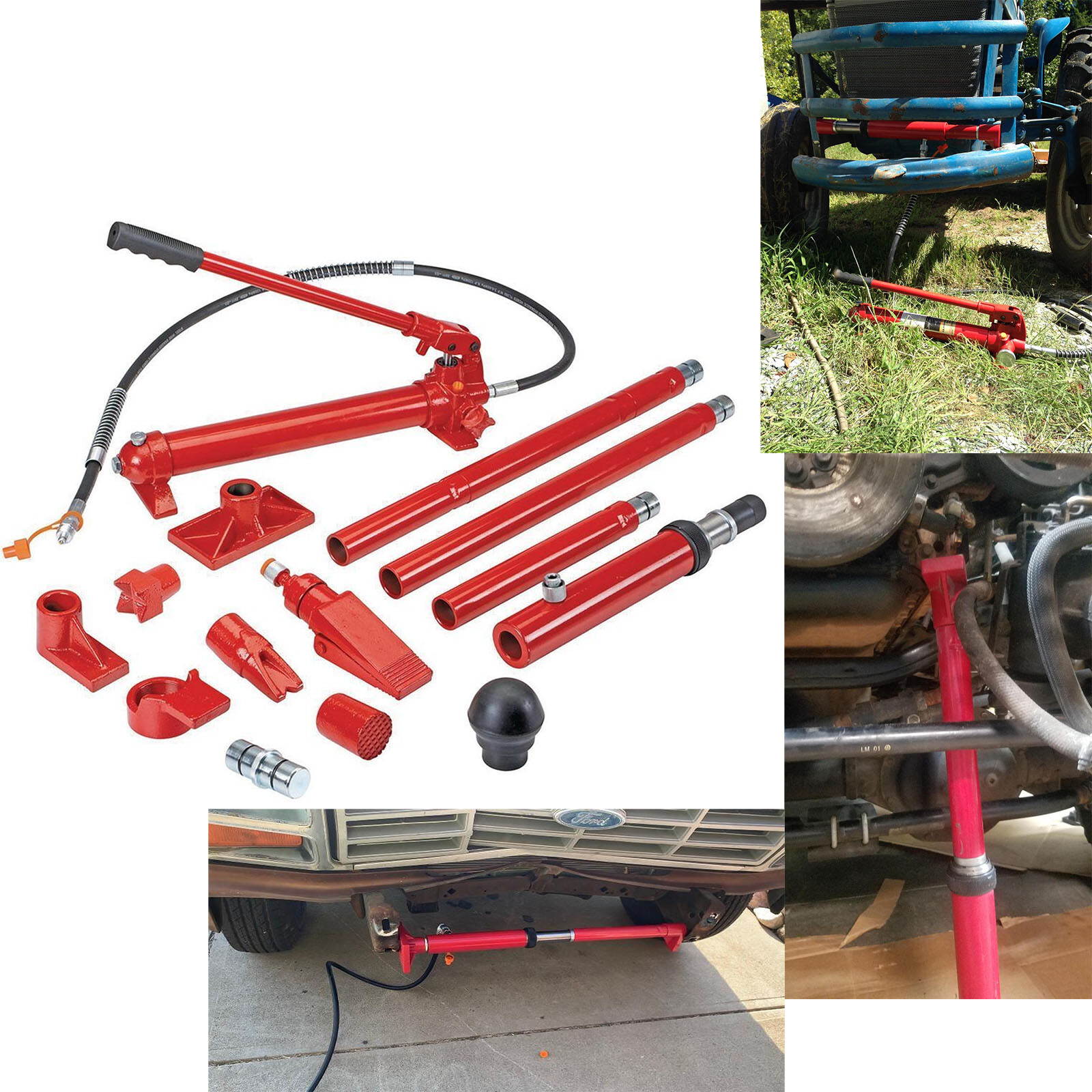 10 Ton Porta Power Hydraulic Auto Body Frame Repair Equipment Kit Ram ...