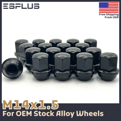 24Pc Ram OEM Cone Lug Nut Black M14x1.5 7/8" Fit 2019-2024 Ram 1500 ...