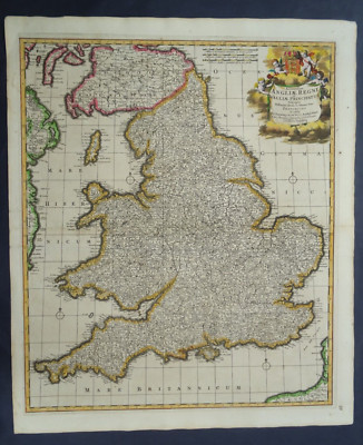 Antique Map of England and Wales by Frederick De Wit 1680 | eBay UK