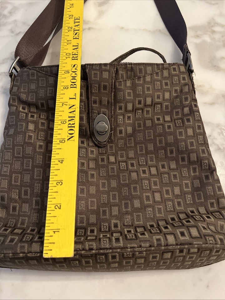 Baggallini Washable Brown Geometric Travel Crossbody Purse EUC | eBay
