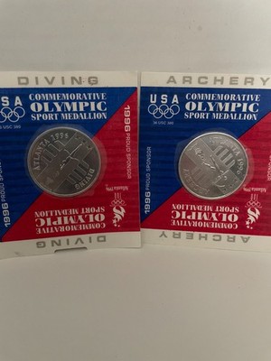 1996 olympic commemorative coins diving & archery | eBay