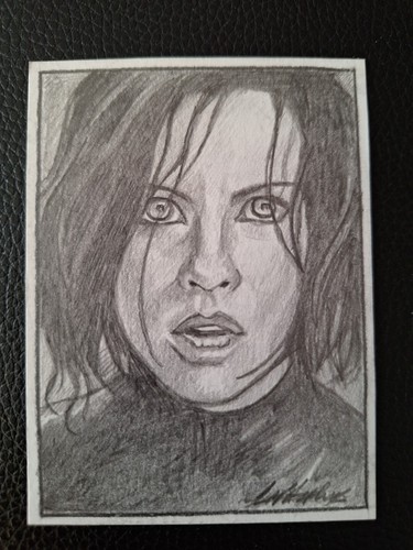 KATE BECKINSALE UNDERWORLD HAND DRAWN ORIGINAL ART SKETCH CARD PSC | eBay