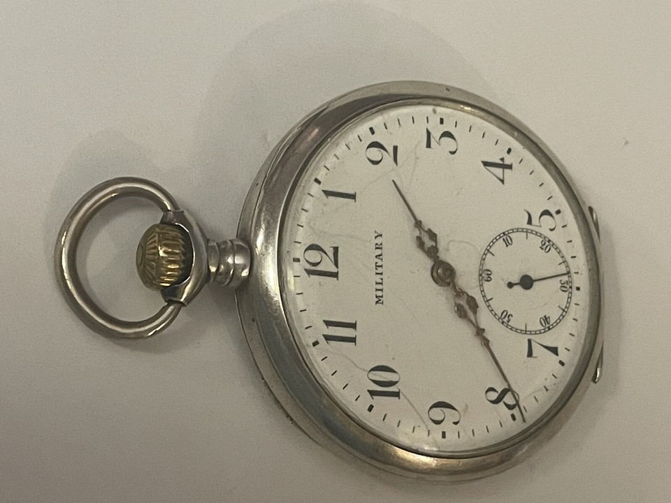 Military Open Face Pocket Watch Calibre 477 Depose Silver 800 Runs 🌺🌺 ...