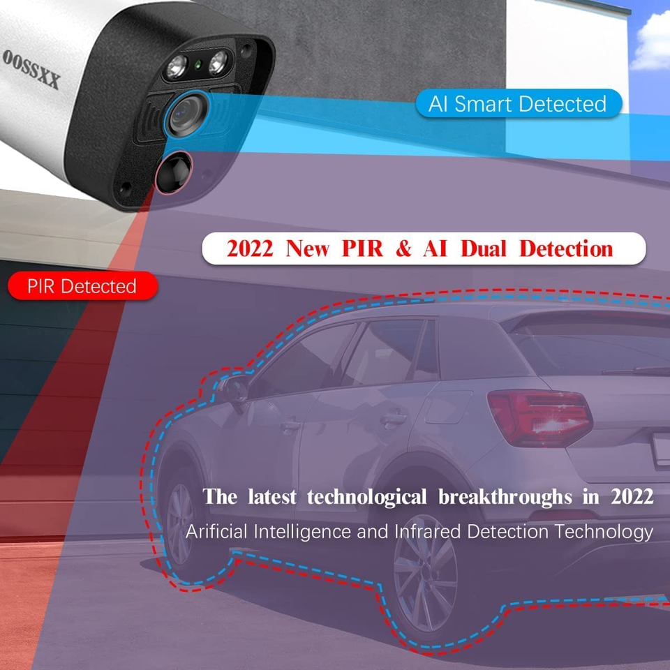 Outdoor Security Camera System, 2-Way Audio, 3K 5.0MP Video ...