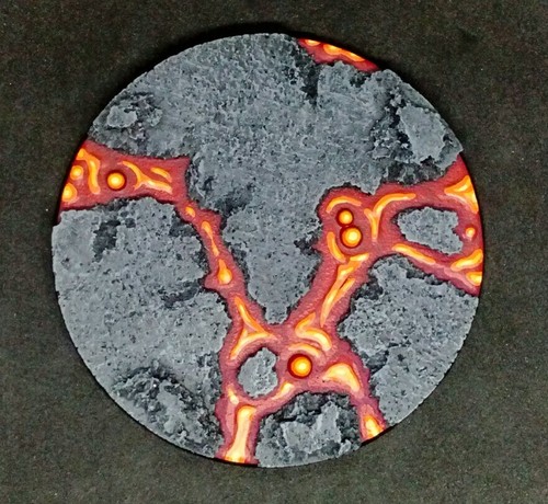 100mm PAINTED resin base Lava for Warhammer 40k | eBay UK