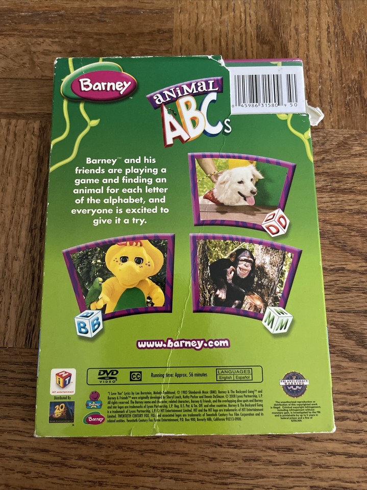 Barney Animal ABCs DVD With Slipcover 45986315809| eBay