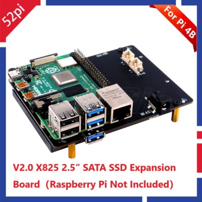 X825 V2.0 2.5 inch SATA HDD/SSD Storage Expansion Board for Raspberry ...