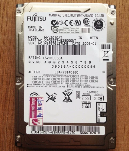 Fujitsu 40GB 40 GB 4200 RPM,2.5" IDE 2MB (MHV2040AT) Hard Drive For ...