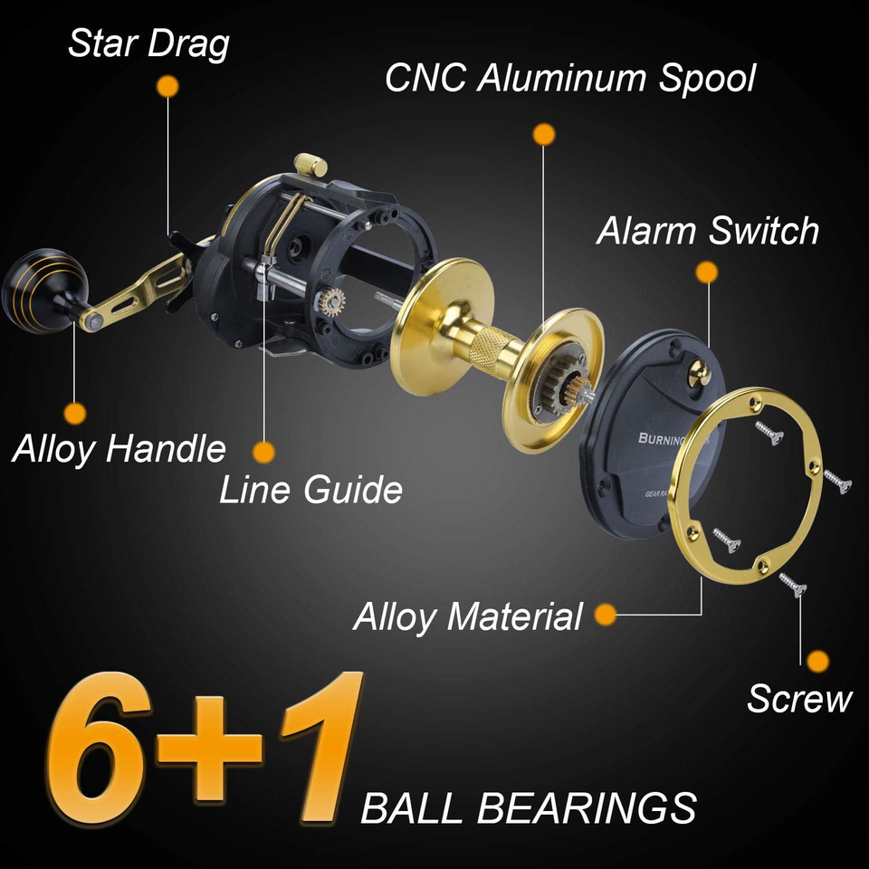 Trolling Reel Saltwater Level Wind Reels, Drag Reels Boat Fishing Ocean ...