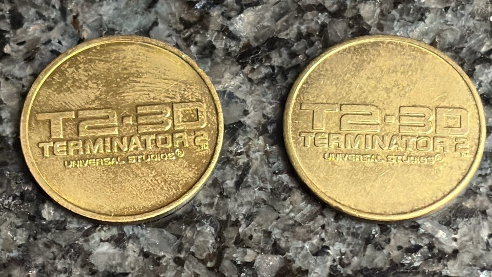 Universal Studio T2-3D Terminator Ride Token Back to the Future E.T ...