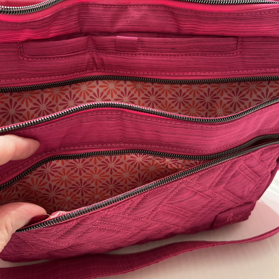LUG Trooper 2 Large Crossbody Bag Bright Rosette PINK NWT RFID Travel ...