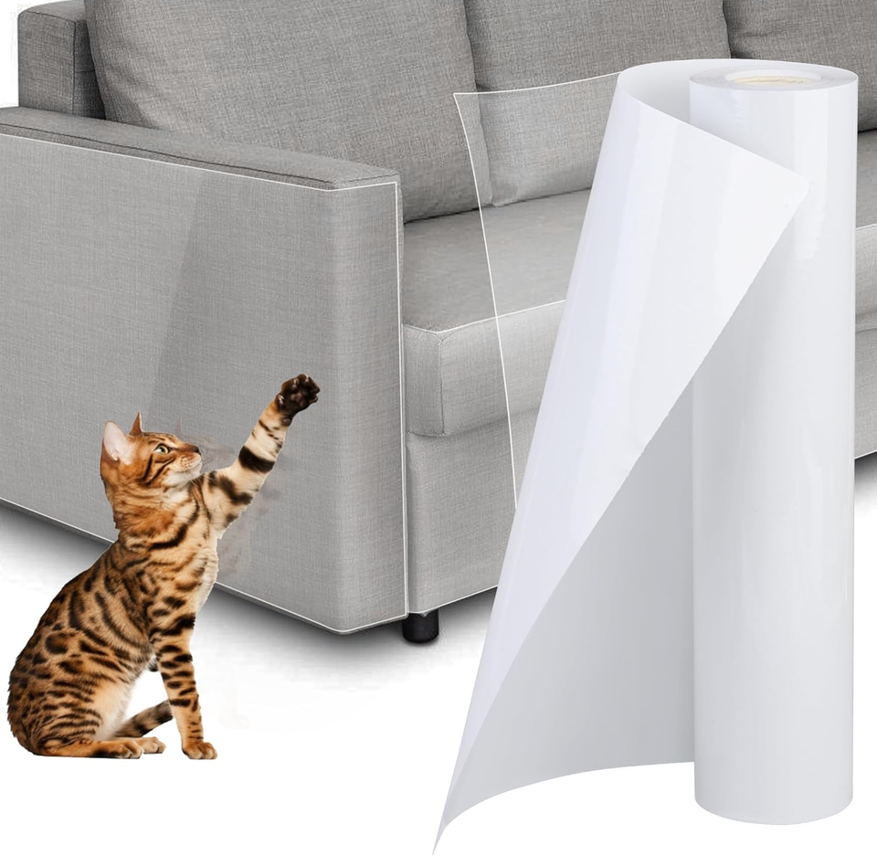 Cat Scratch Furniture Protector 236x12 Clear Sticky Couch Guard Tape ...