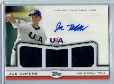 JOE DEMERS 2011 Panini USA BASEBALL TRIPLE PATCH AUTO /64 ATR-JD | eBay