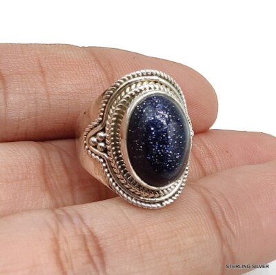 Blue Sunstone Gemstone in 925 Sterling Silver Handmade Charming ...