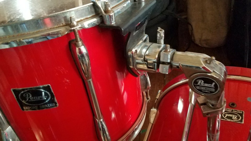 Pearl Export Series 4-pc Drums LAQUERED RED RARE vintage | eBay