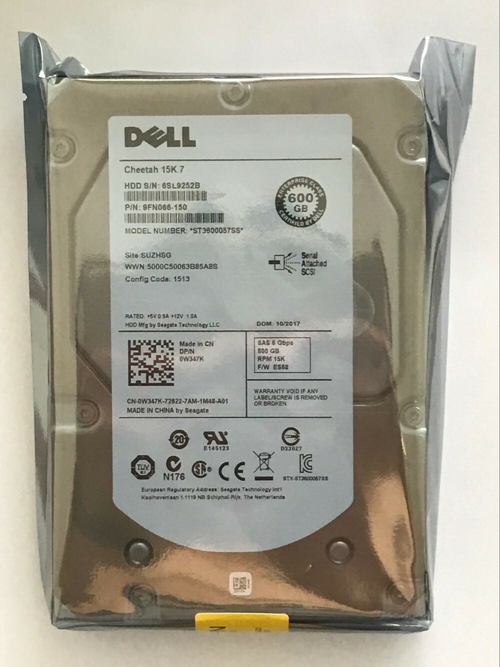 Dell W347K 0W347K ST3600057SS 600GB 15K .7 6G 3.5" SAS HDD HARD DRIVE ...