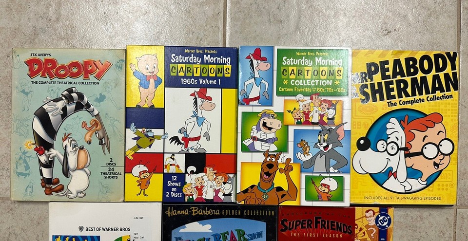 Lot of 9 DVD Classic Cartoons Yogi Bear, Scooby, Superman, Fat Albert ...