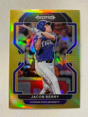 JACOB BERRY LSU 2022 Panini Prizm Draft Picks GOLD Prizm # 2/10 *Crease ...
