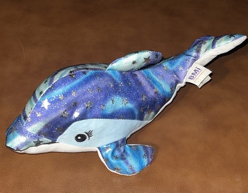 NEW BMI Plush Pals Blue & Purple Sparkle Shimmer Dolphin Stuffed Animal ...