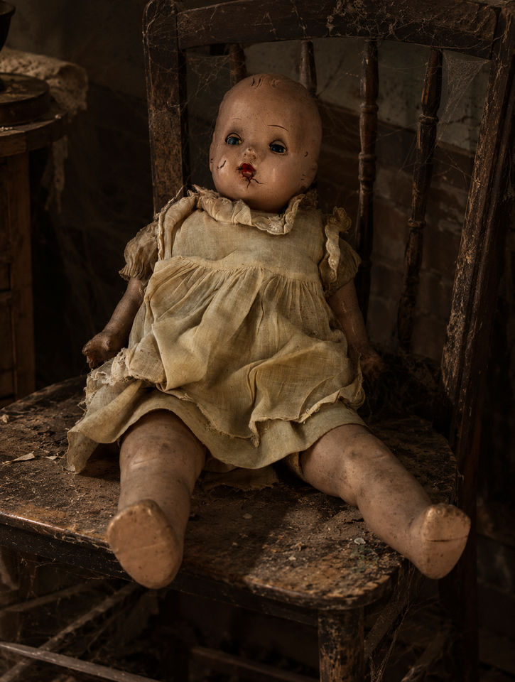 Vintage Creepy Distressed Old Composition Cloth Body Horsman Doll 18 ...