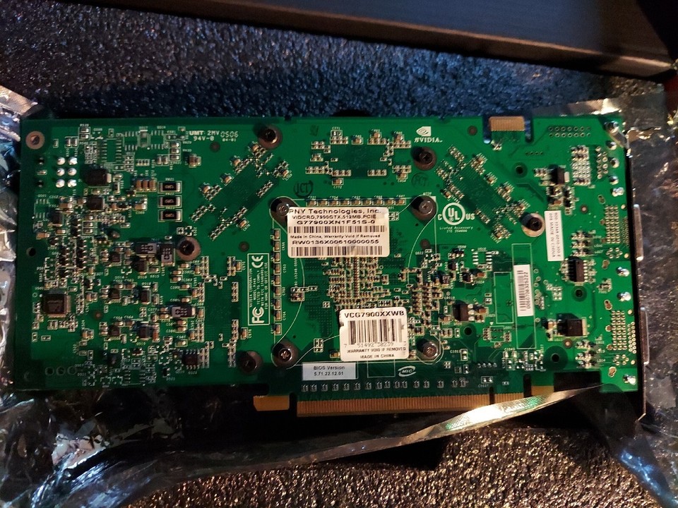 RARE TESTED GOOD PNY Verto GeForce 7900 GTX 512MB PCIE Video Graphics ...