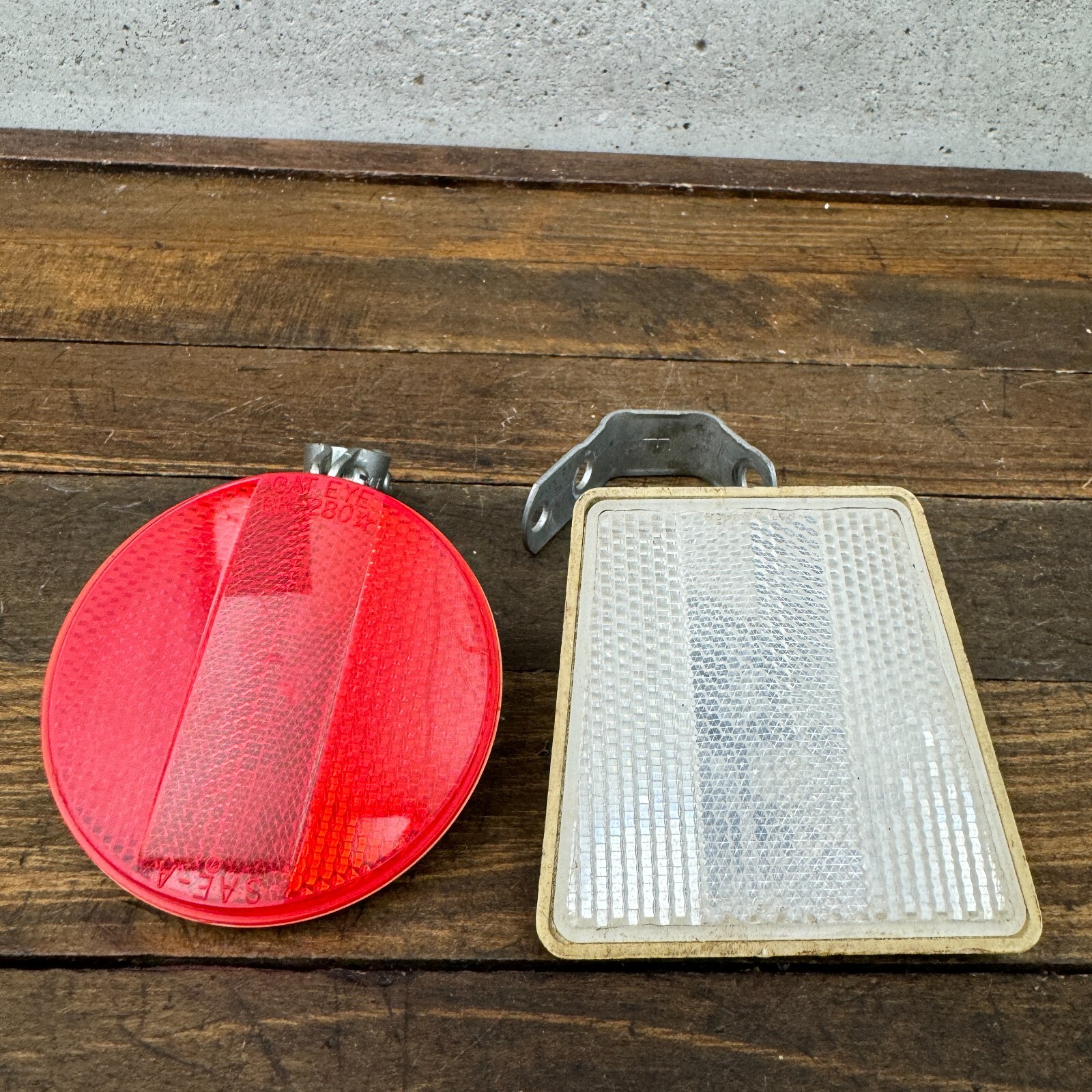 Vintage Reflector Set RR-280 Red Rear Stimsonite Clear Front Old School ...