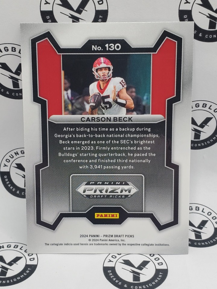 Carson Beck 2024 Prizm Draft Picks RATED Propect #130 Georgia Bulldogs | eBay