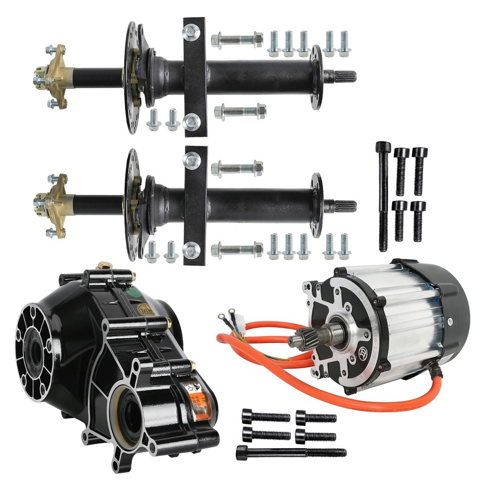 72V 1500W Electric Differential Motor Rear Axle Kit Go Kart Buggy Wheel ...