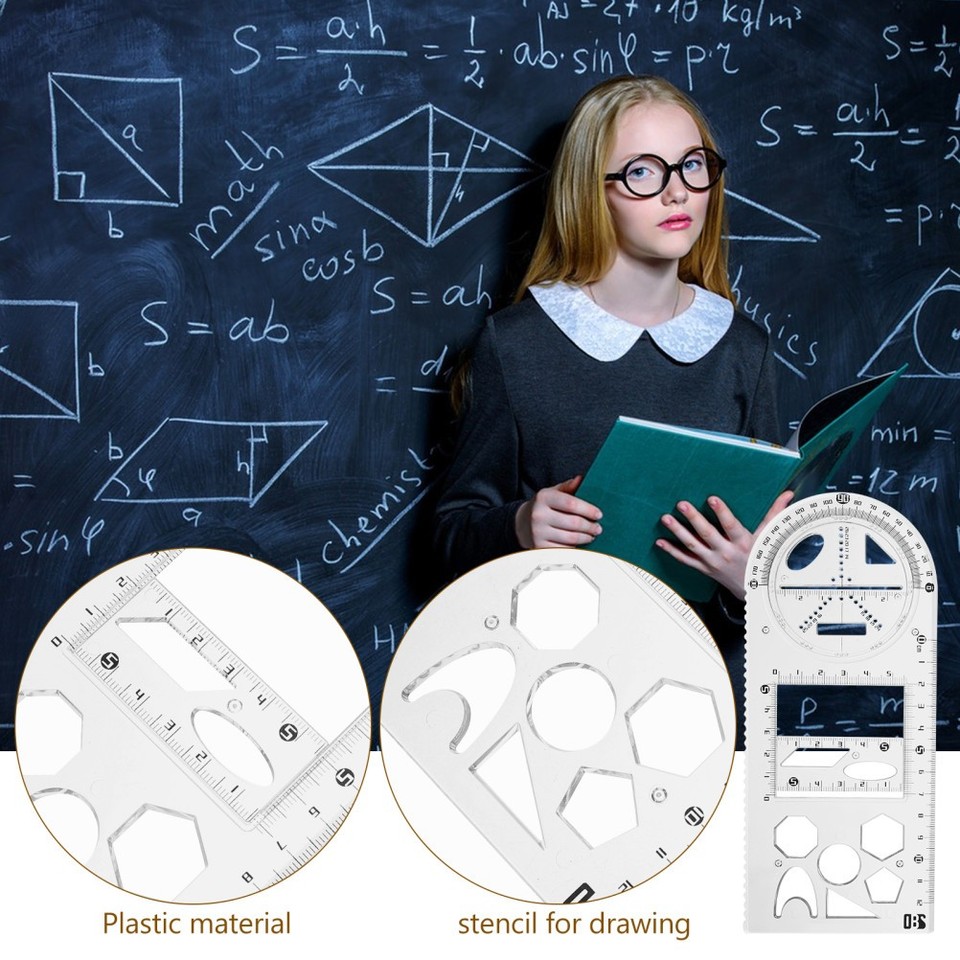 Drafting Supplies Shape Stencils Drawing Geometric Templates for School ...