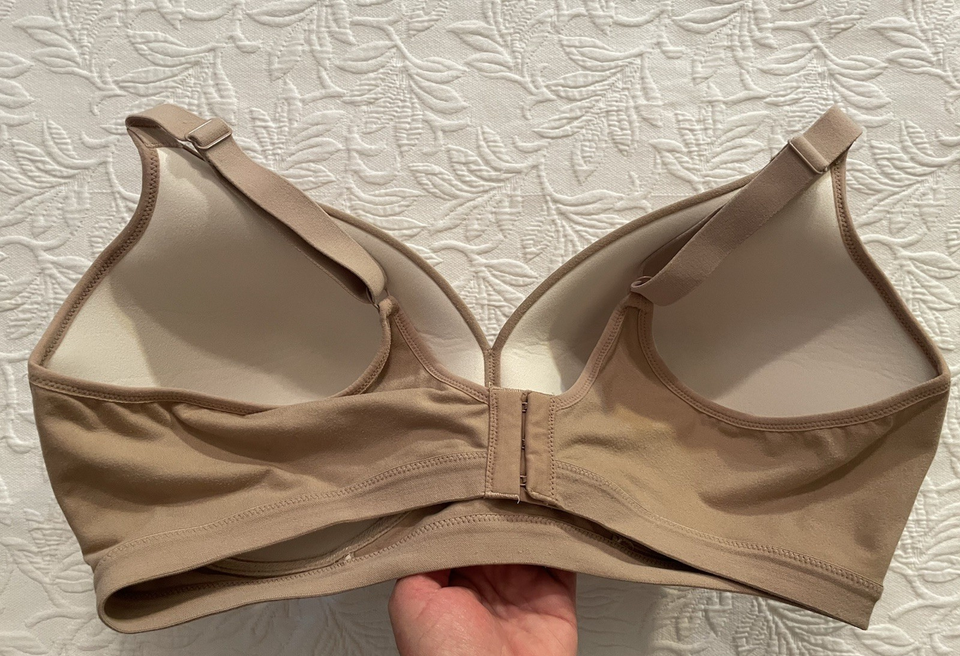 Olga Bra 42D Cloud 9 Lift Full-Figure Wire Free Bra GO3691A beige lined ...