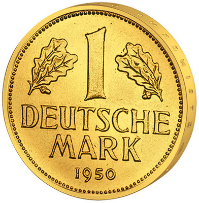 1 GOLD DM / MARK MÜNZE - JAHRGANG ZUR AUSWAHL - 24 KARAT VERGOLDET ...