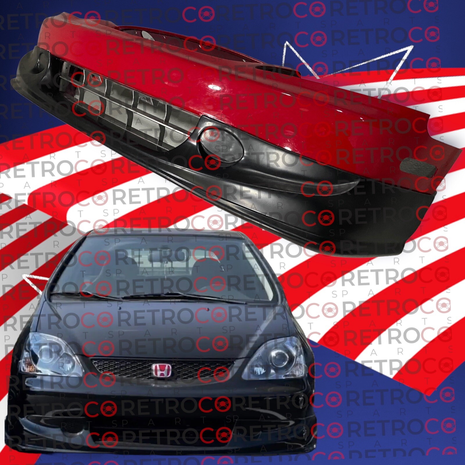 For HONDA 7th GEN CIVIC EP3 SI TYPER FRONT Lip Plastic 02 06 USDM US ...