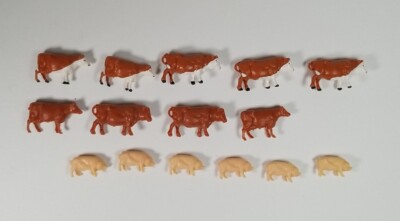 HO Scale Life-Like Farm Animals Pigs Cows Railroad Country Farm Scenery ...