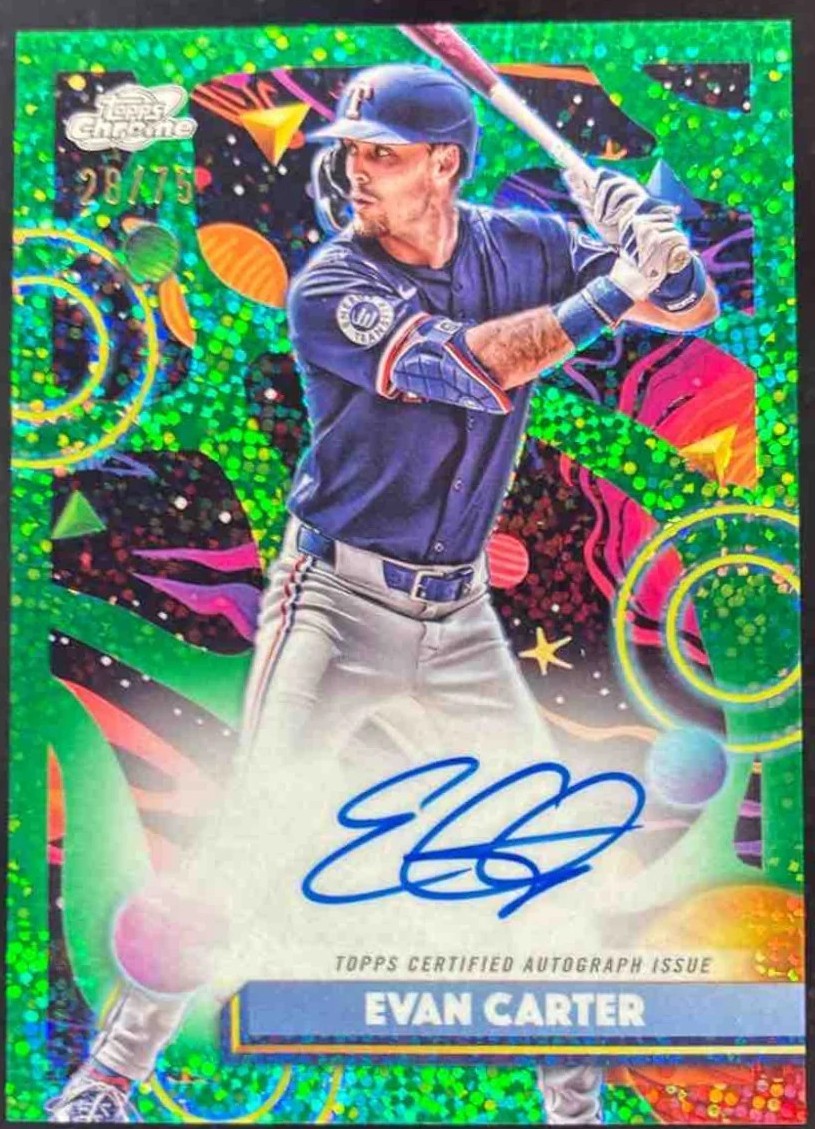 2025 Topps Cosmic Chrome - Autographs Evan Carter #CCA-EC Green Space ...
