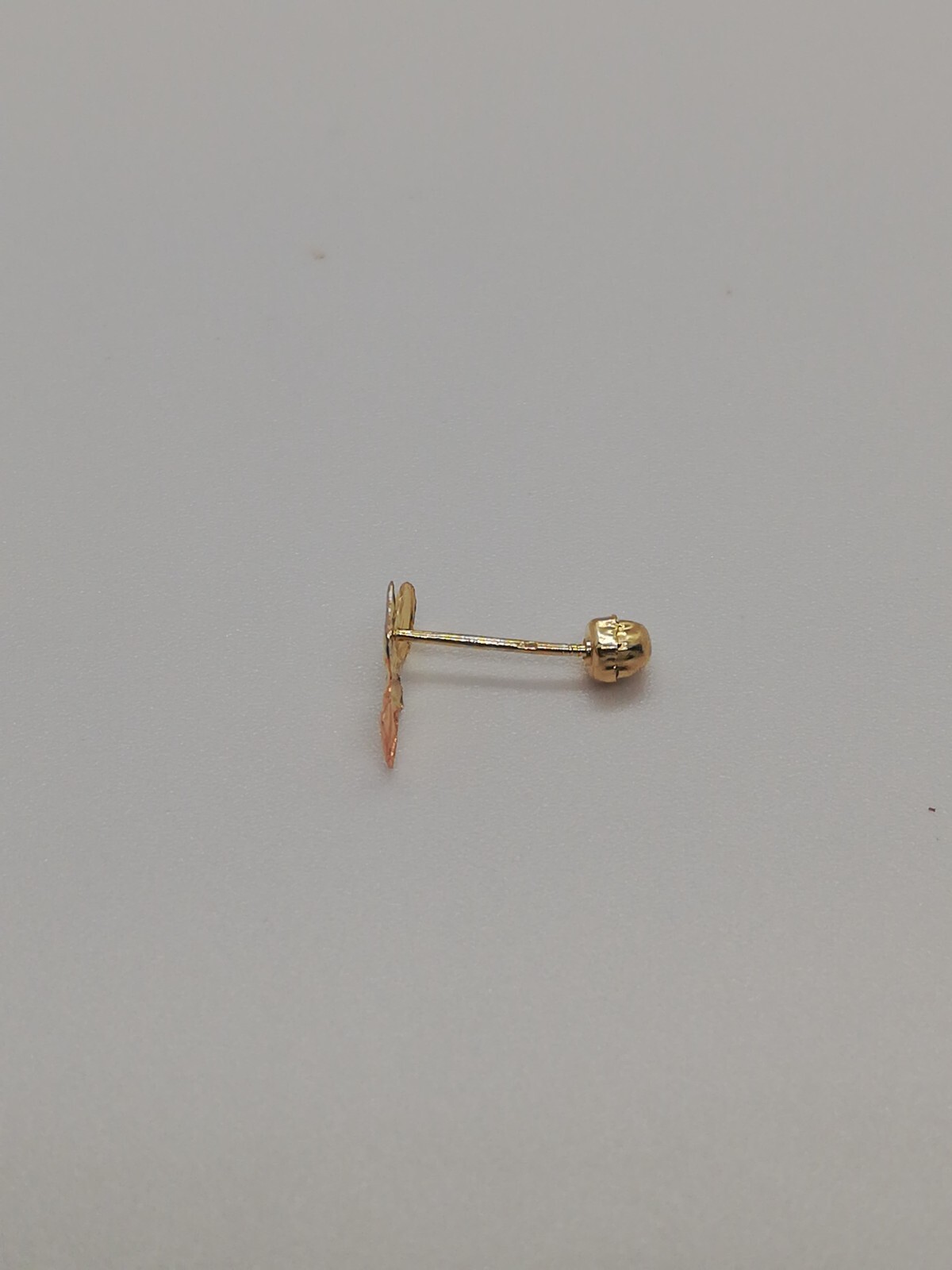 14 Karat Yellow Gold Three Tone Diamond Angel Screw Back Stud Earrings ...