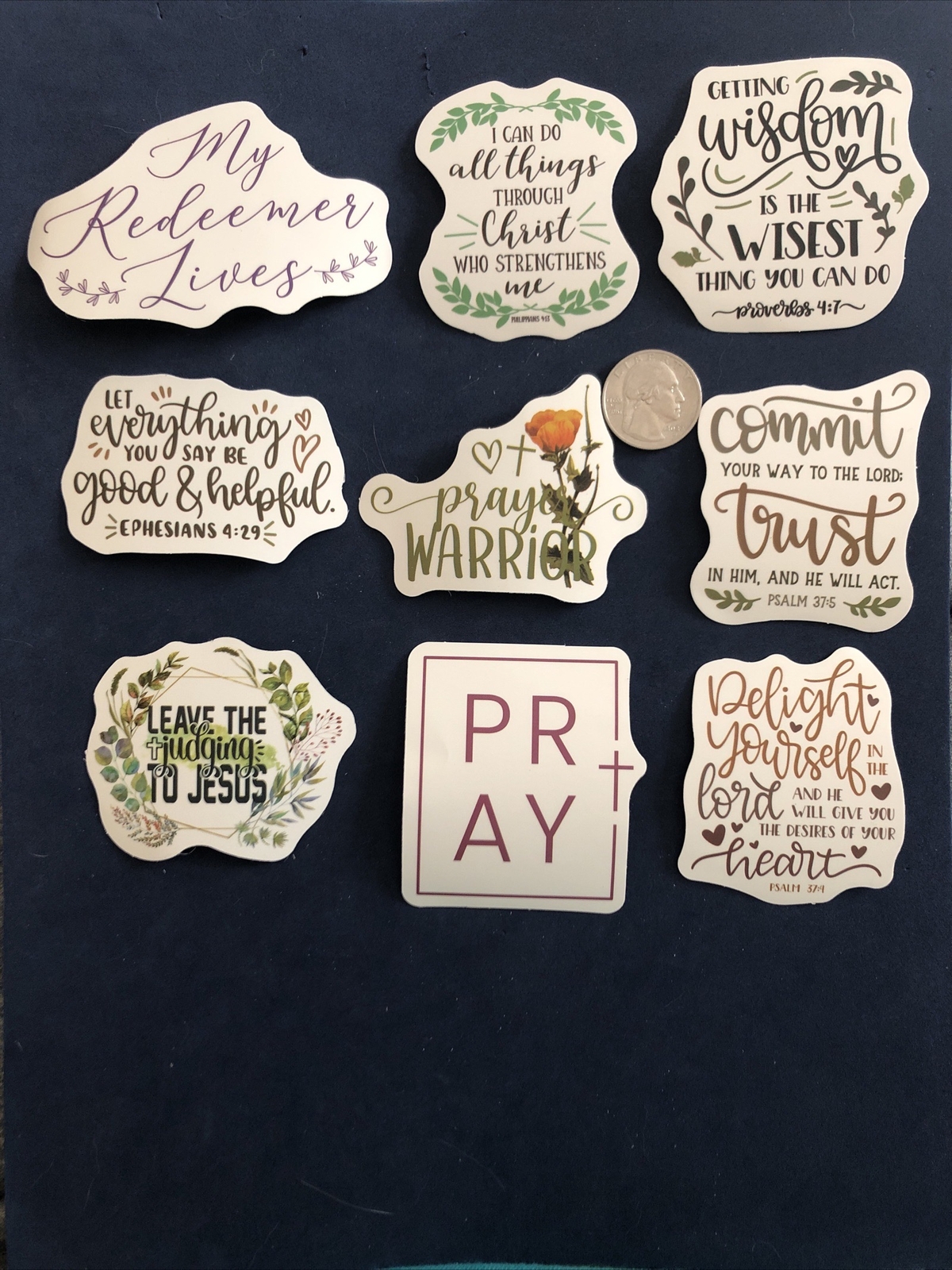 Lot of 9 Scripture Religious Stickers. Scrapbook Stickers - Water ...