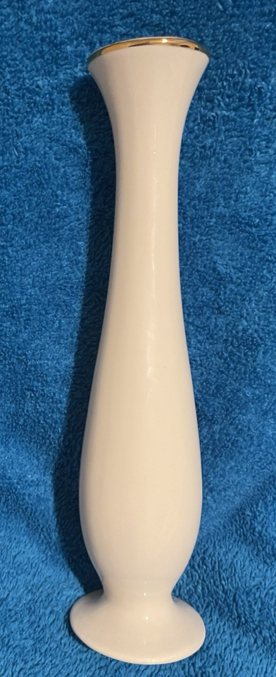 Vintage Vincennes University Indiana Bud Vase 8.5" Gold Trim & Seal ...