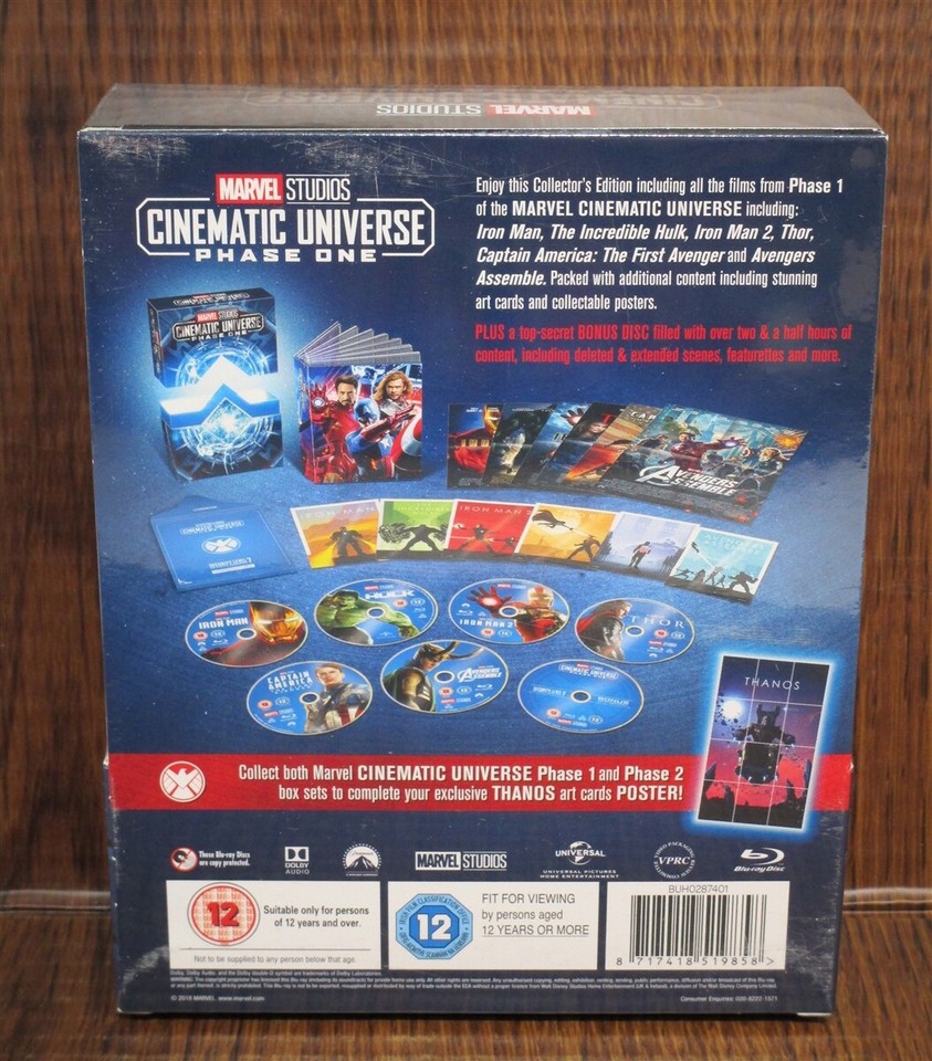 BLU-RAY Marvel Studios Cinematic Universe Phase One Collectors Edition ...