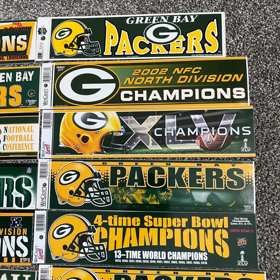 Lot of 54 Green Bay Packers NFL Bumper Stickers Vintage and New | eBay