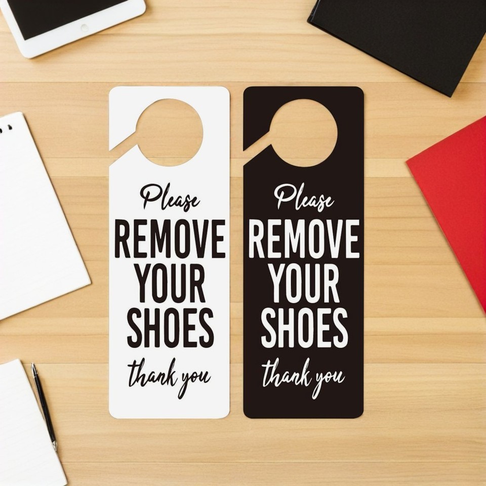 2 Pcs Please Take off Your Shoes and Hang Sign on The Door Decorative ...