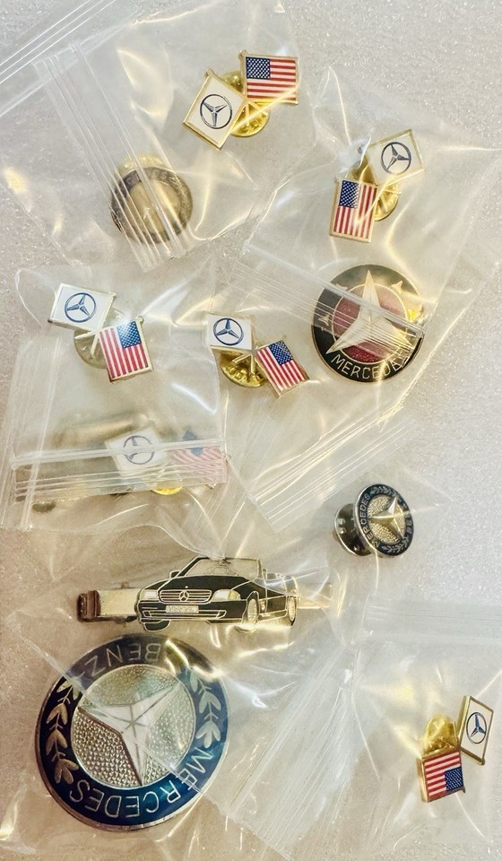 Mercedes Benz Logo & USA Flag Car Lapel Hat Jacket PiN & Tie Bar LOT ...