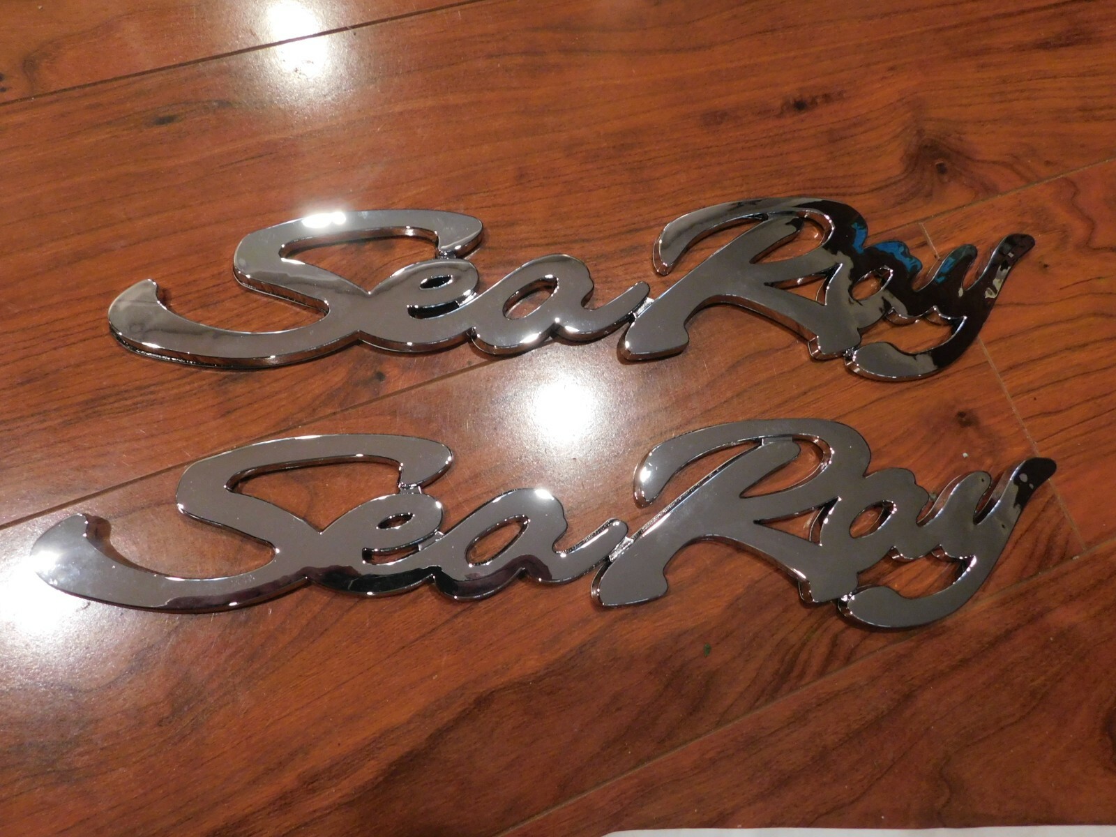 SEARAY SEA RAY BOAT MARINE SUNDANCER CHROME SCRIPT LOGO EMBLEMS SET OF ...