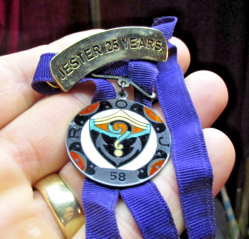 VINTAGE Masonic ROJ Royal Order of Jesters 58 Medal Sterling & Enameled ...
