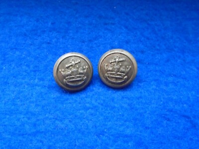 2 X BRITISH MERCHANT NAVY SILVER OFFICERS 19.5MM BUTTONS, G. KENNING ...
