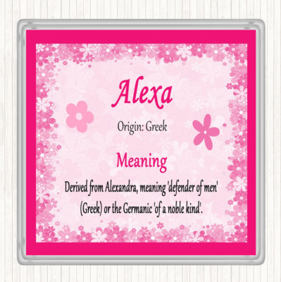 Alexa Name Meaning Drinks Mat Coaster Pink | eBay UK