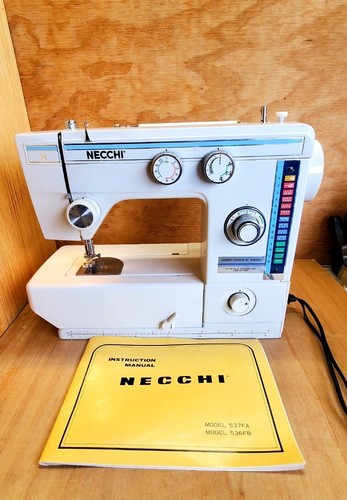 Vintage Necchi Sewing Machine Model 537FA Foot Pedal & Manual *Parts ...