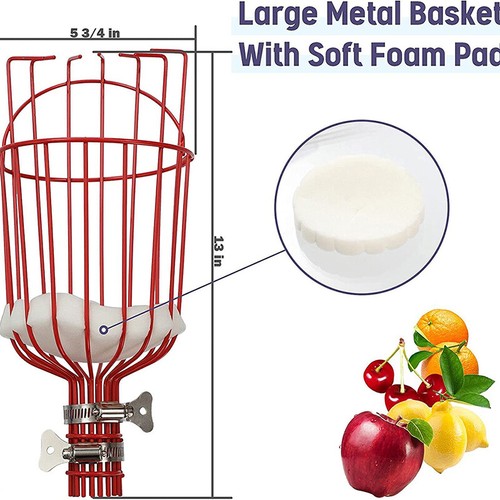 Telescopic Fruit Picker Tool High Tree Catcher With Basket Pole ...